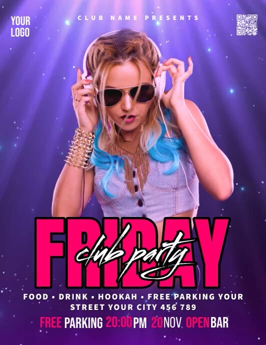 Plantilla de Friday Club Party | PosterMyWall
