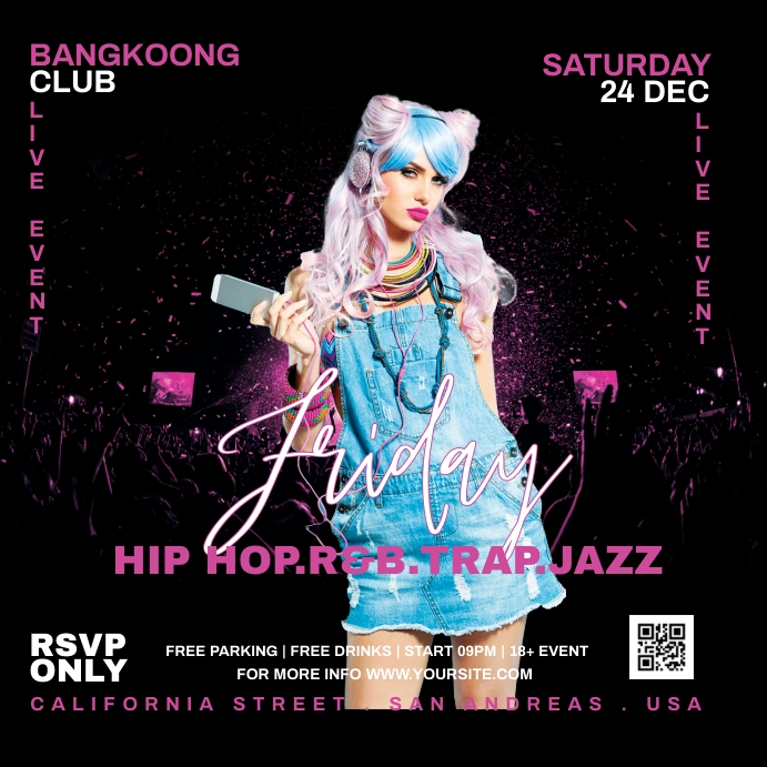 Plantilla de Friday Club Party | PosterMyWall