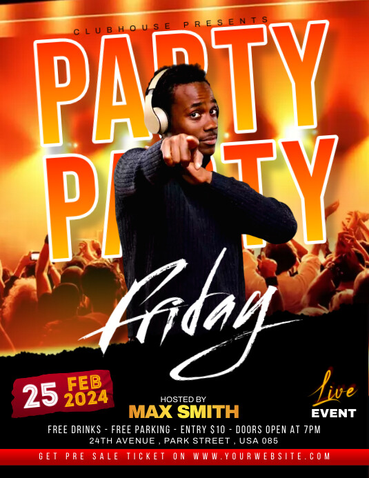friday club party flyer Template | PosterMyWall