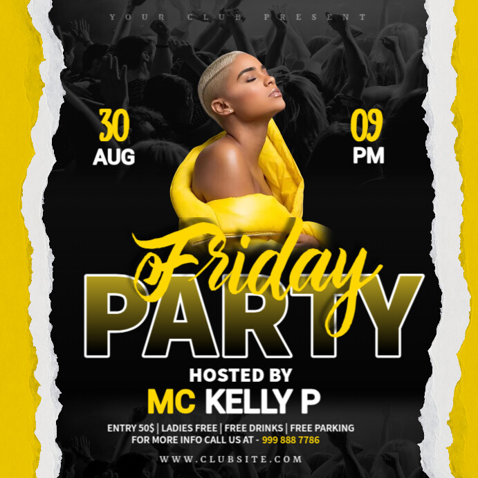 FRIDAY CLUB PARTY FLYER Template | PosterMyWall