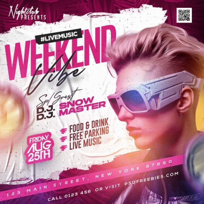 Friday Club Party Instagram Post Design Template | PosterMyWall