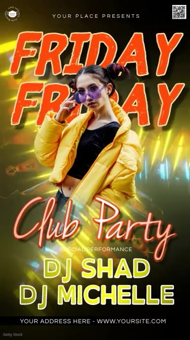 Friday Club Party Video Template | PosterMyWall
