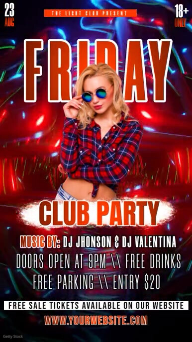 Friday Club Party Video Template | PosterMyWall