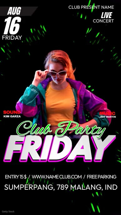 Friday Club Party Video Template | PosterMyWall