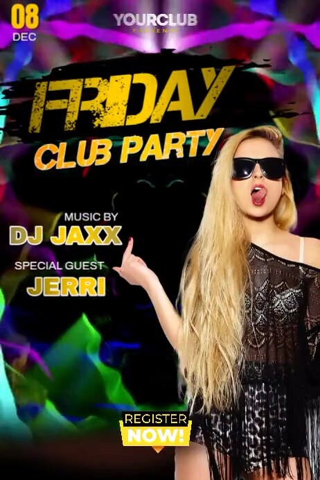 Friday Club Party Video Template | PosterMyWall