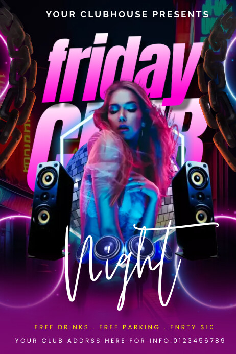 Plantilla de friday club.a | PosterMyWall