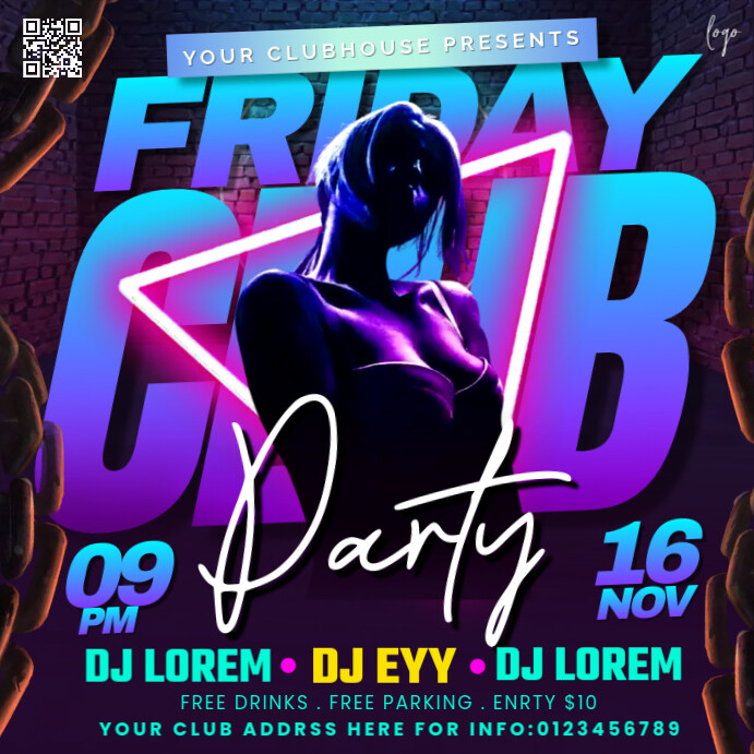 friday club.a Template | PosterMyWall