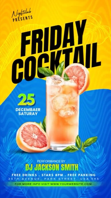 Friday Cocktail Party Template | PosterMyWall