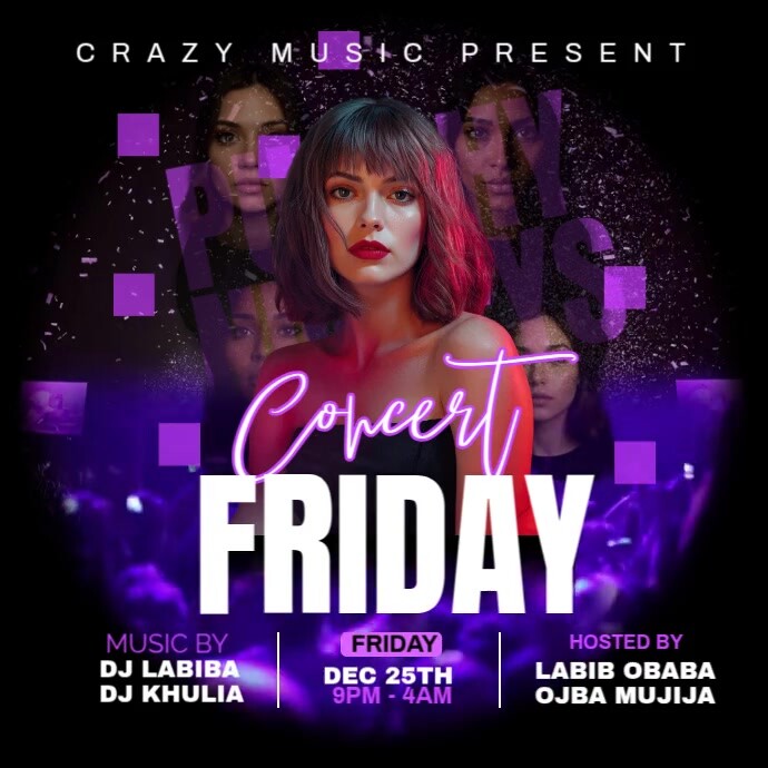 Plantilla de Friday Concert | PosterMyWall