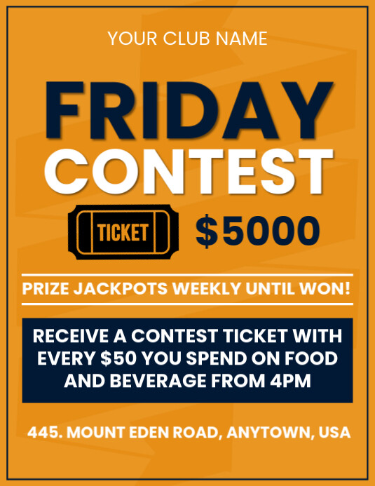Friday Contest Invitation Flyer (us Letter) Template | PosterMyWall