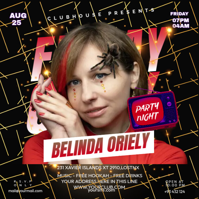 Friday Crazy Night Party Ads Template | PosterMyWall