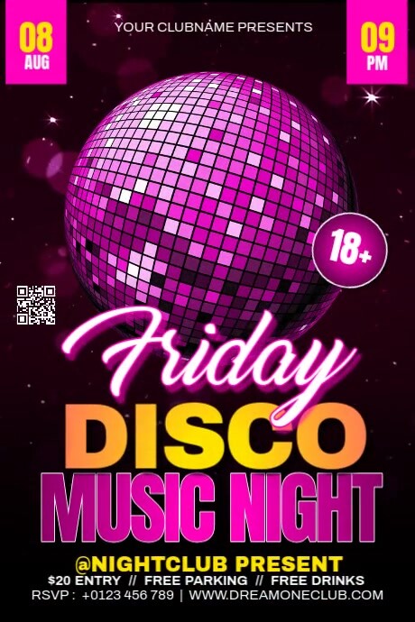 Friday Disco Music Night Template | PosterMyWall