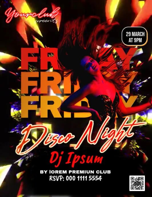 Copy of friday disco night | PosterMyWall