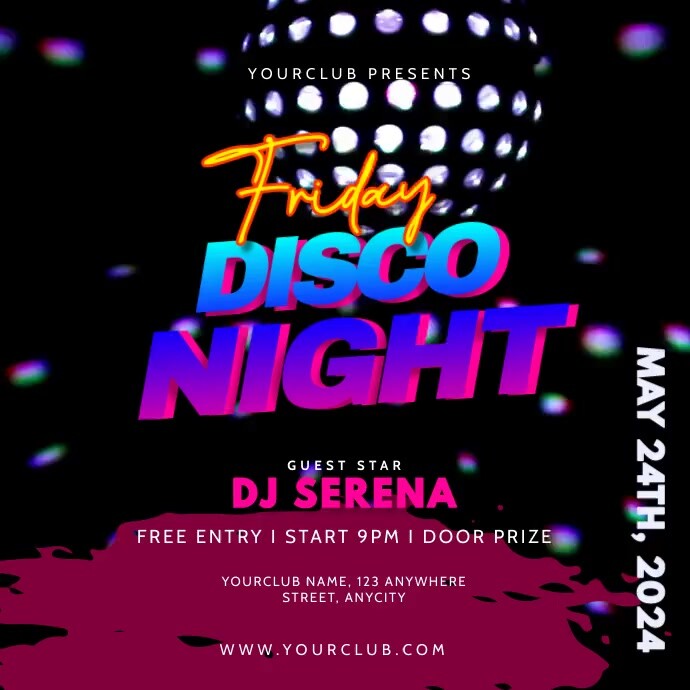 Plantilla de Friday Disco Night | PosterMyWall