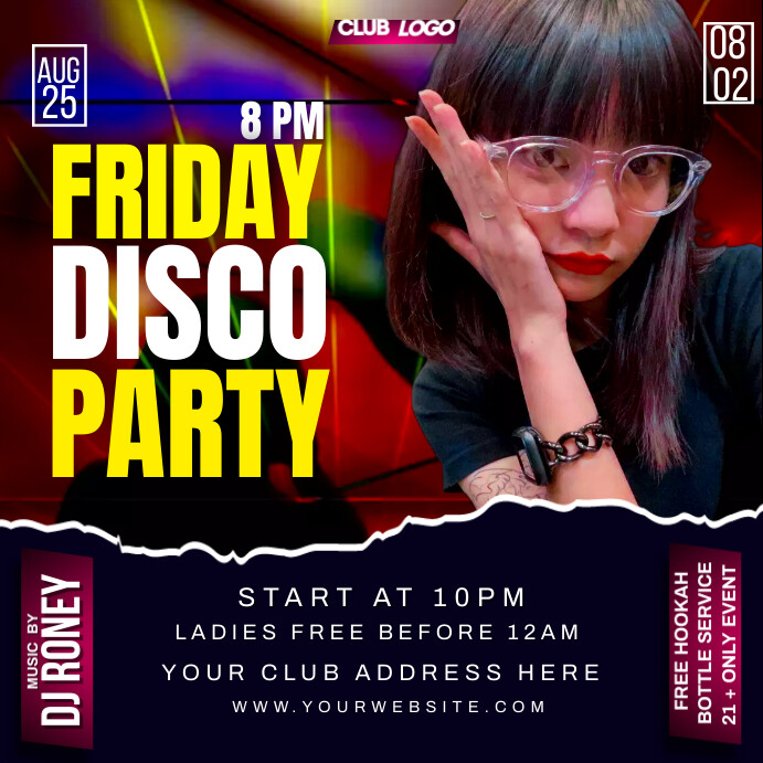 friday disco night party Template | PosterMyWall