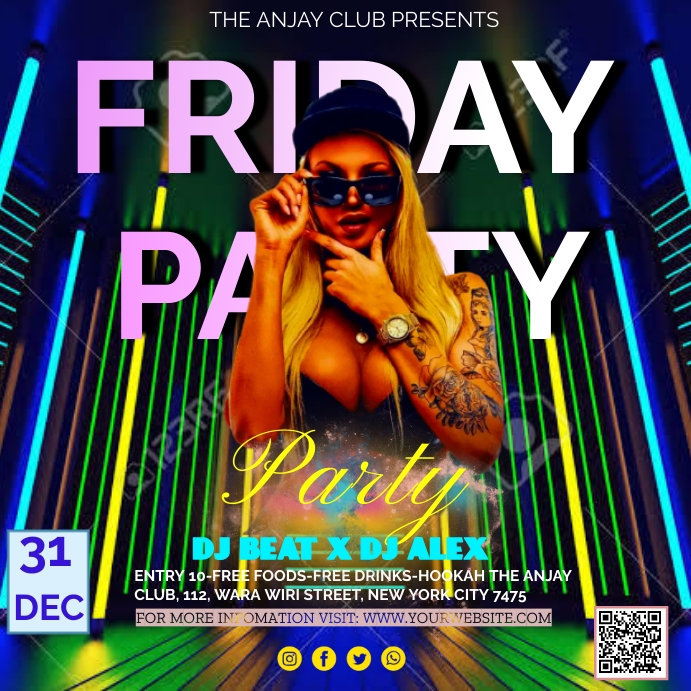 Friday Dj party Template | PosterMyWall