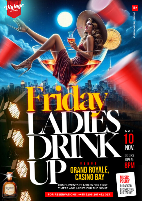 Friday Drink up Party Night Event Party Flyer A4 Template | PosterMyWall
