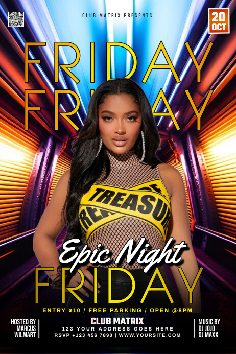 Plantilla de Friday epic night | PosterMyWall