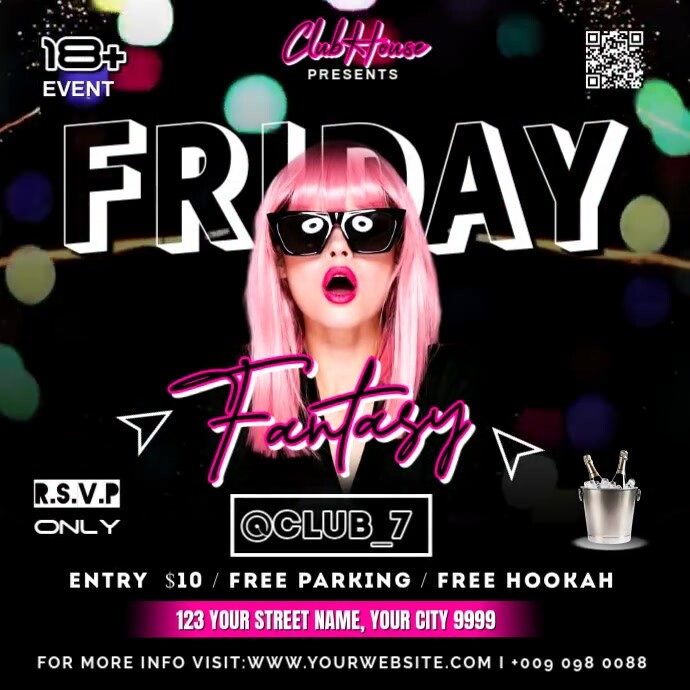 Plantilla de FRIDAY FANTASY PARTY FLYER TEMPLATE POSTER | PosterMyWall