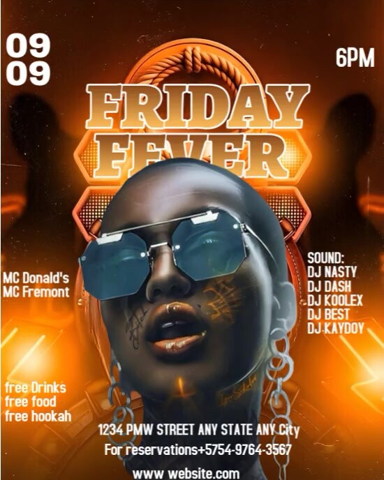 Friday fever night party video flyer Template | PosterMyWall