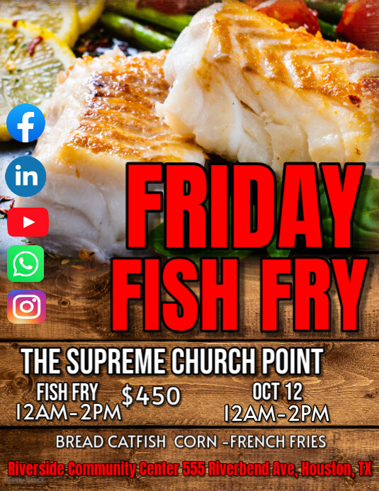 Plantilla de Friday Fish Fry Flyer Template | PosterMyWall