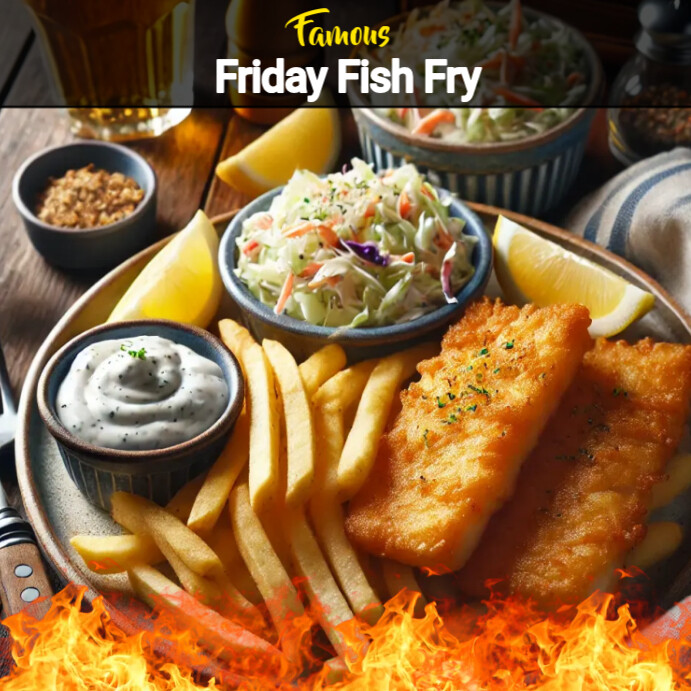 Friday Fish Fry Fried Fish Template | PosterMyWall