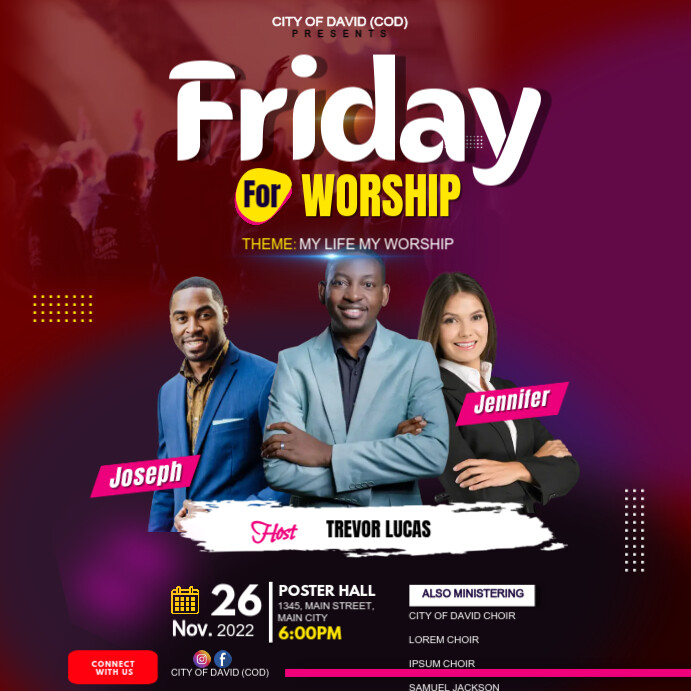 friday for worship Template | PosterMyWall