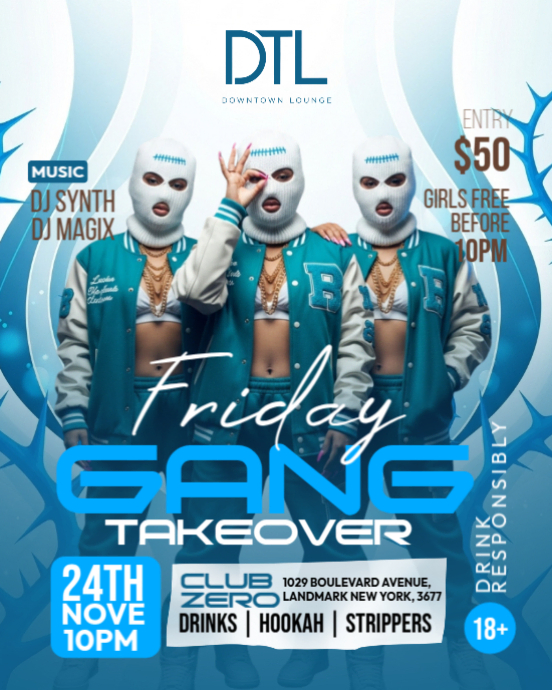 Plantilla de Friday Gang Take Over | PosterMyWall