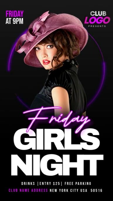 Friday Girls Night Template | PosterMyWall