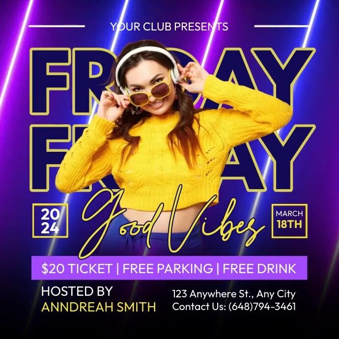 Friday Good Vibes Ads Template | PosterMyWall