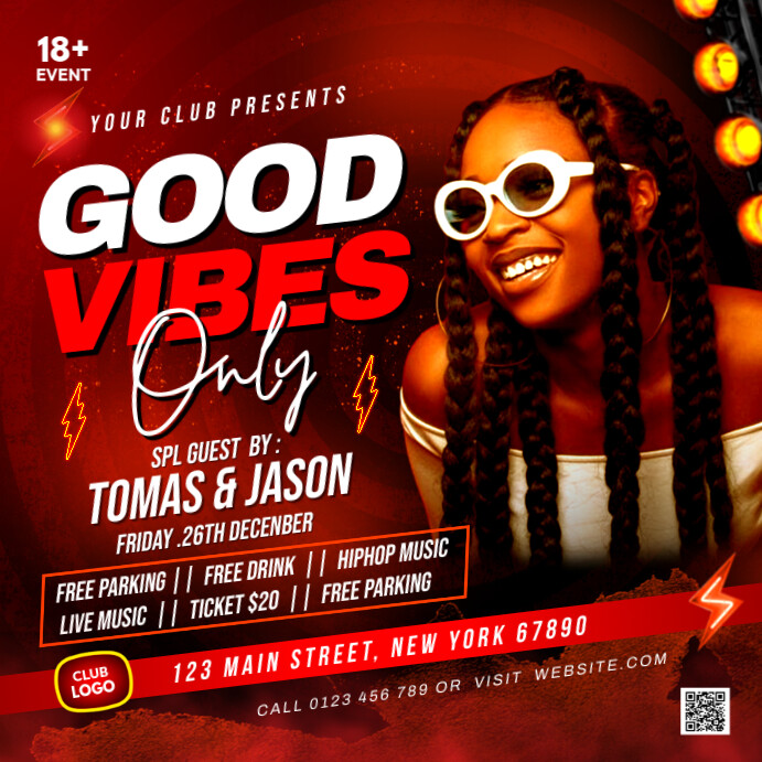 Friday Good Vibes Party Flyer Template | PosterMyWall