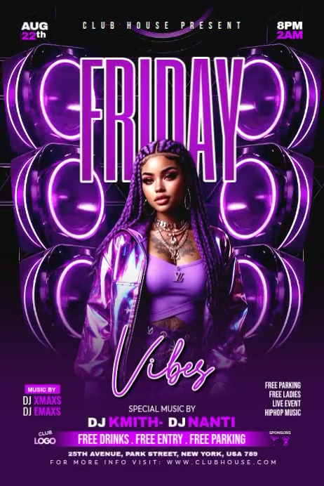 Friday Good Vibes Party Flyer Template | PosterMyWall