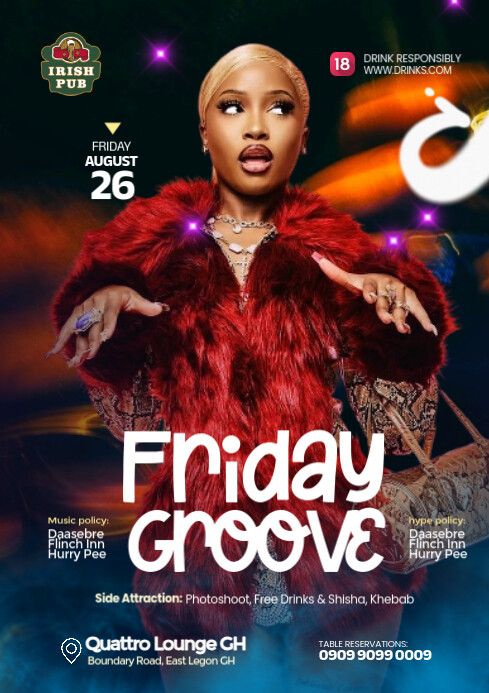 Copy of Friday Groove Party Design Template | PosterMyWall