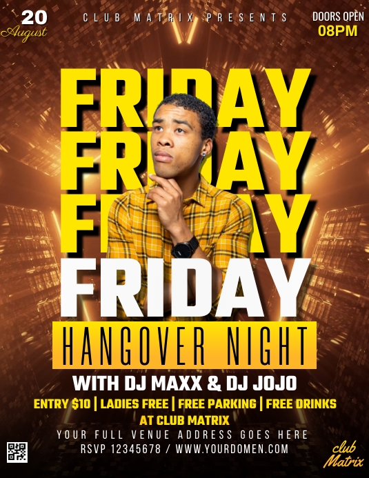 Friday hangover party Template | PosterMyWall