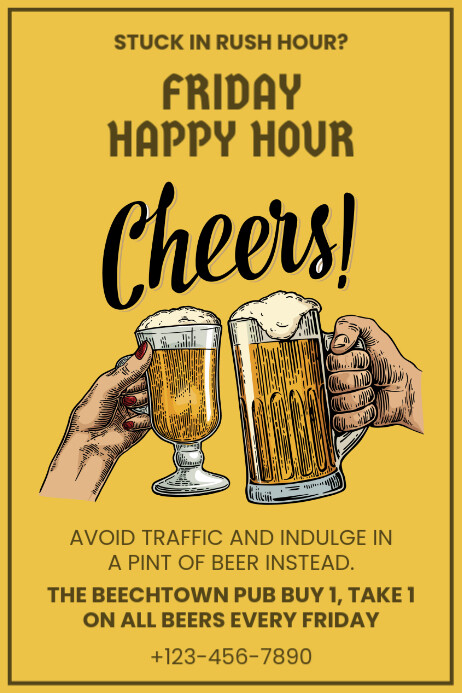 Copy of Friday Happy Beer Hour Poster | PosterMyWall