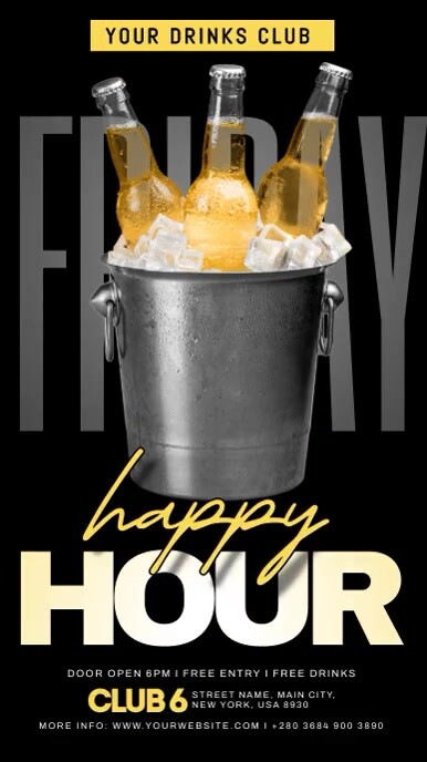 Friday Happy Hour Template | PosterMyWall