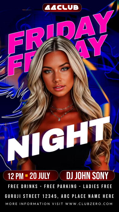 Plantilla de friday ladies night | PosterMyWall