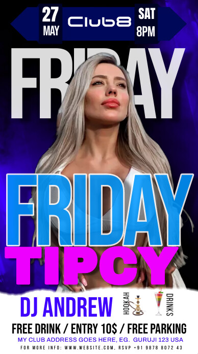 Plantilla de friday ladies night | PosterMyWall