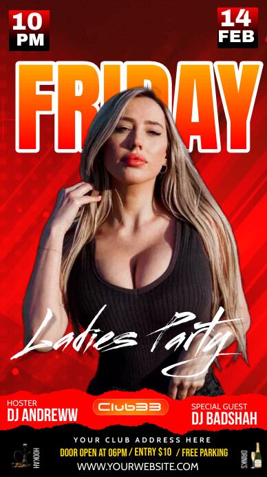 Plantilla de friday ladies night party | PosterMyWall