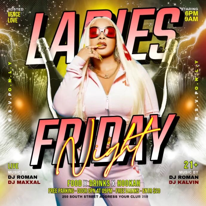 Copy of FRIDAY LADIES NIGHT PARTY PARTY FLYER | PosterMyWall