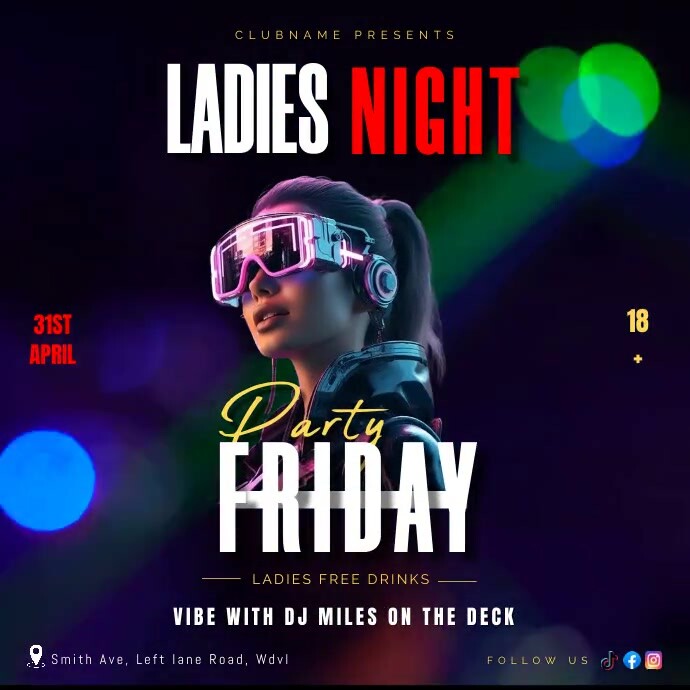 Friday Ladies Night Post Template | PosterMyWall