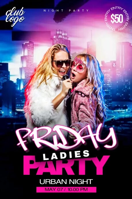 Plantilla de Friday Ladies Party | PosterMyWall