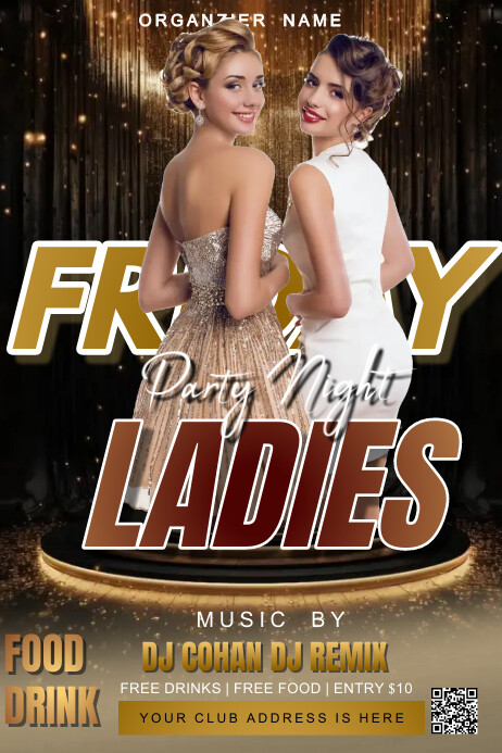 Friday ladies party poster template design | PosterMyWall