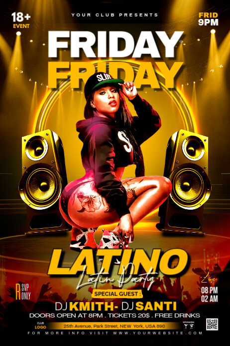 Friday Latin Party Flyer Template | PosterMyWall