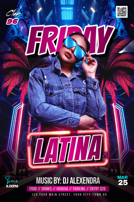 Modèle friday latin party poster template | PosterMyWall