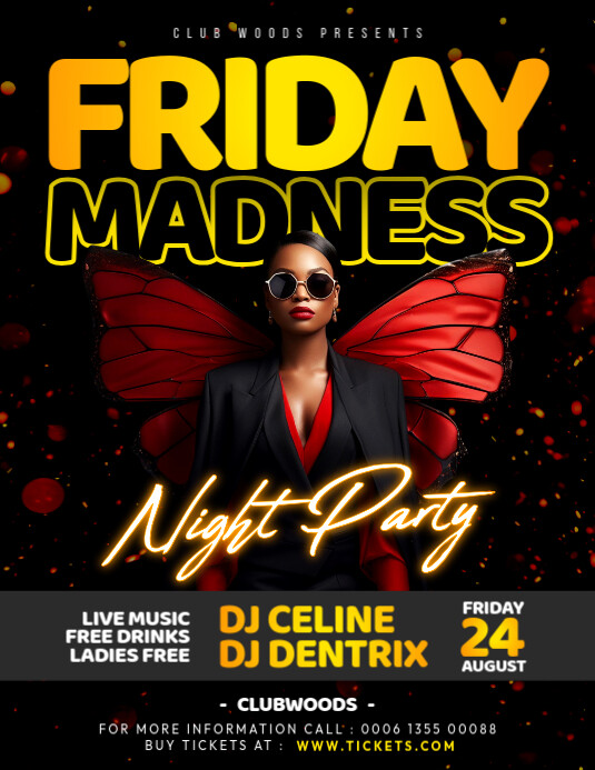 Friday madness night club party flyer template Facebook post | PosterMyWall