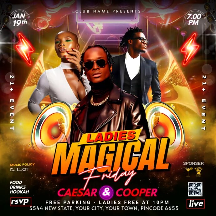 Copy of Friday Magical party | PosterMyWall