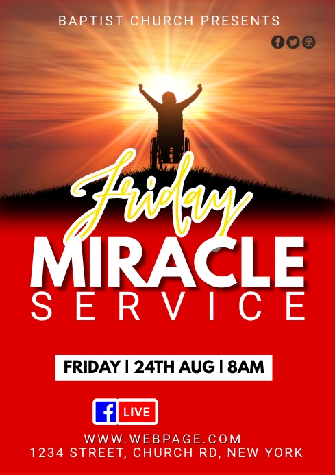Friday miracle service Template | PosterMyWall