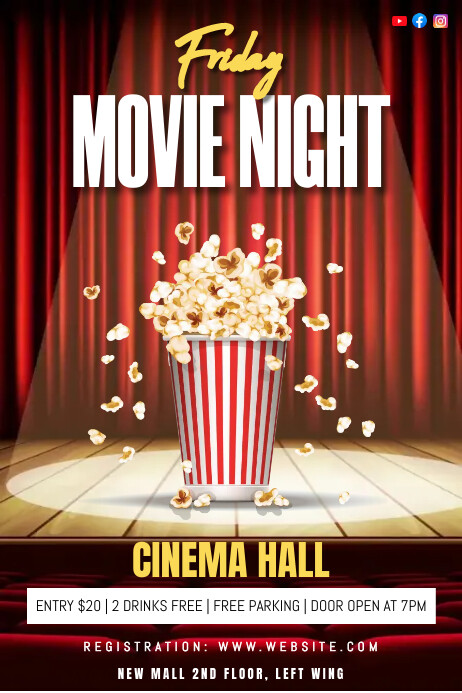 Plantilla de Friday Movie Night Poster | PosterMyWall