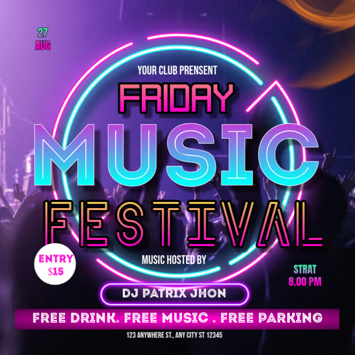 Copy of Friday music festival | PosterMyWall